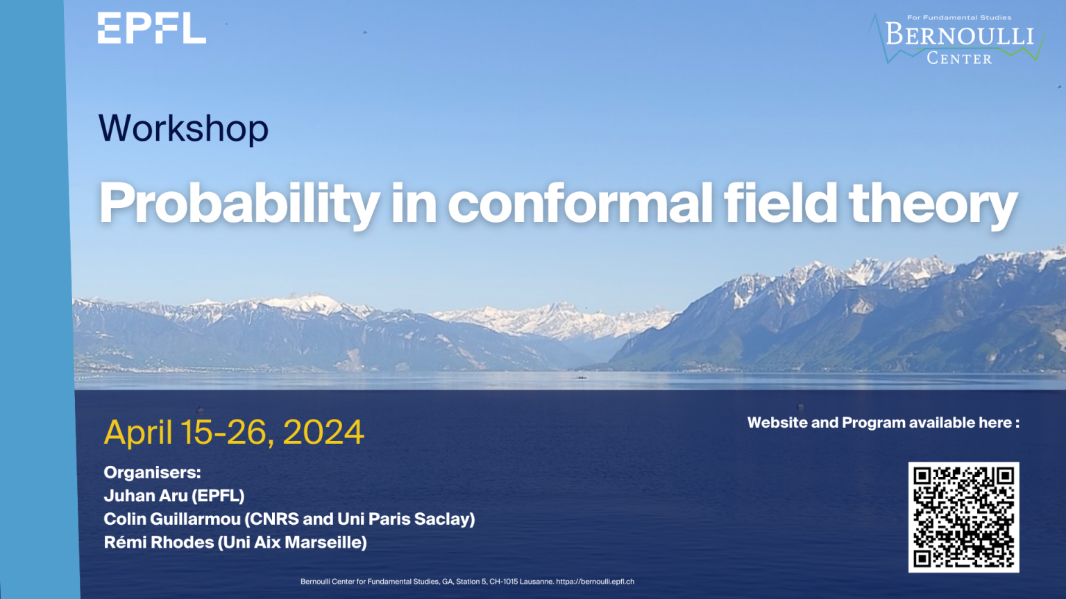 Probability in conformal field theory - Bernoulli Center